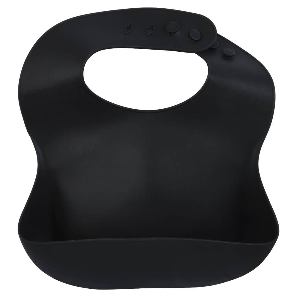 Black Silicone Bib with Crumb Catcher– Alabaster Baby